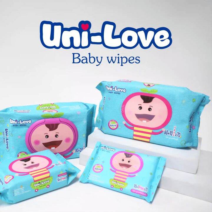 UniLove Unscented Baby Wipes 100's Pack of 6