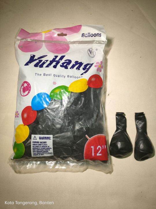 balon doff hitam 12" / latex 1 pak isi 100 pcs | Lazada Indonesia