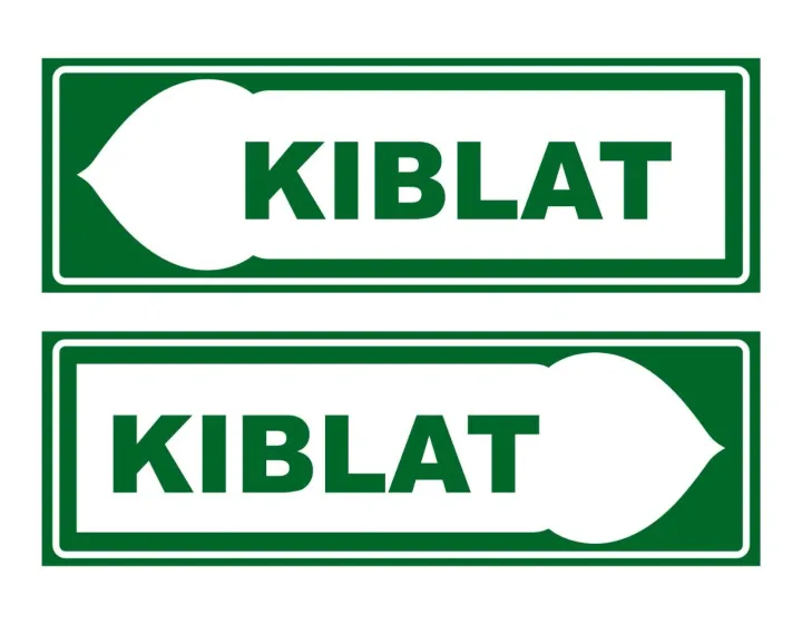 Stiker SIGN 23x7,5CM. ARAH KIBLAT SHOLAT MUSHOLA MASJID. panah Rambu k3 ...