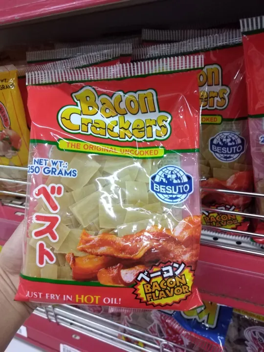 BACON CRACKERS, BESUTO, THE ORIGINAL UNCOOKED, BACON FLAVOR 250g ...