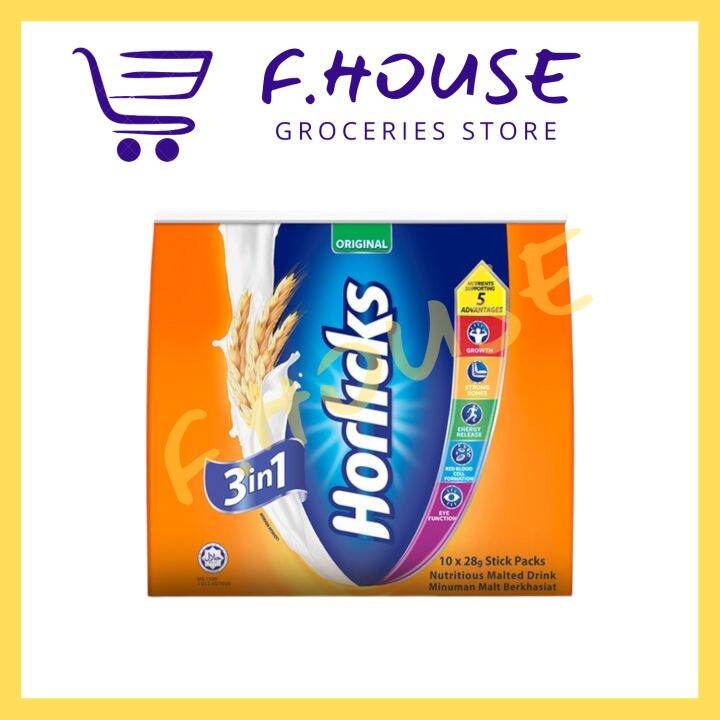 Horlicks 3-in-1 Instant Original Nutritious Malted Drink (10’s x 28g ...