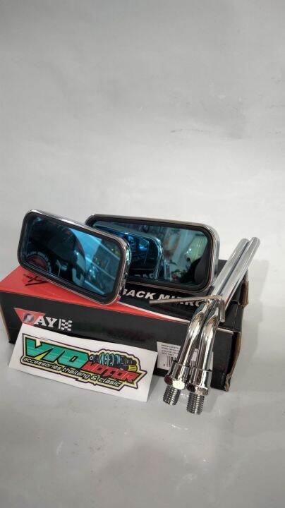 sepion kotak merek day kaca biru bahan crom, cocok buat motor cb,gl ...