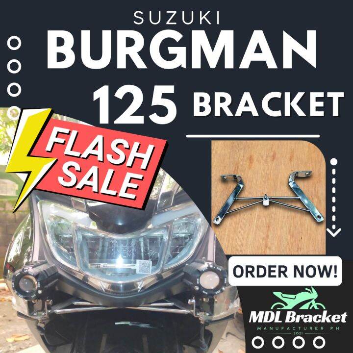 SUZUKI Burgman 125 Stainless Bracket for MDL V1-V6, Lasergun, Night ...
