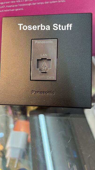 STOP KONTAK PANASONIC CAT6 HITAM LAN DATA NETWORK INTERNET RG45 RJ45 ...