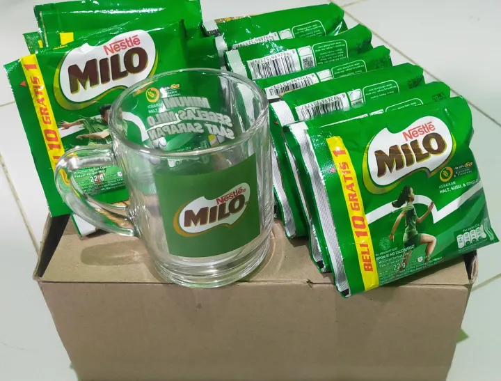 Milo sachet 22gr,pembelian 2 renteng free gelas cantik ato container ...