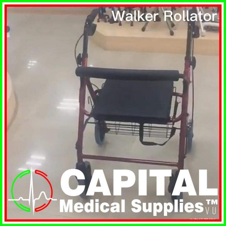 PRELOVED Walker Rollator for Adult Stainless Color Magenta Red Heavy ...