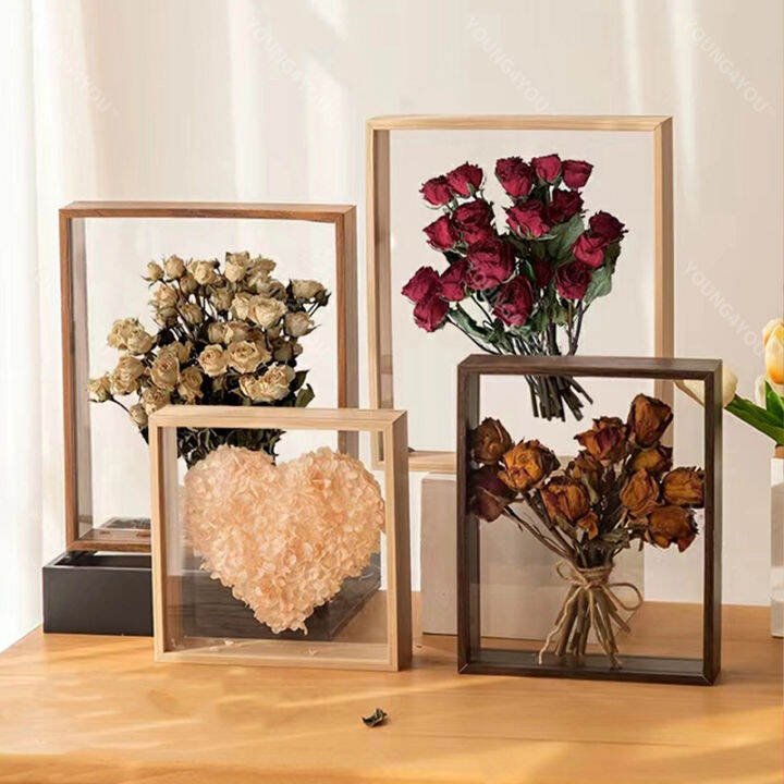 Wooden Flower Frame Hollow Frame Photo Frame Jewelry Dehydrated Flower ...