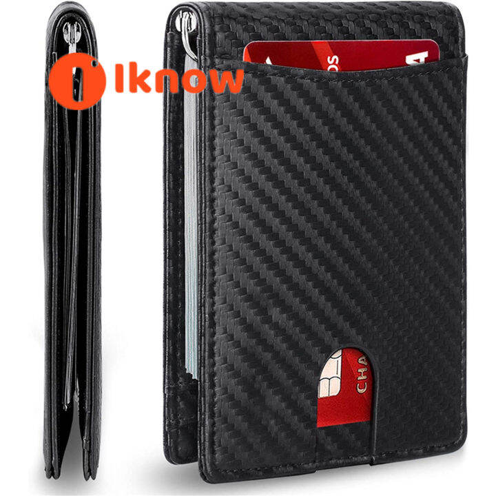 I Know Minimalist Slim Smart Wallet สำหรับผู้ชายพร้อมคลิปบัตรเครดิตเงิน ...