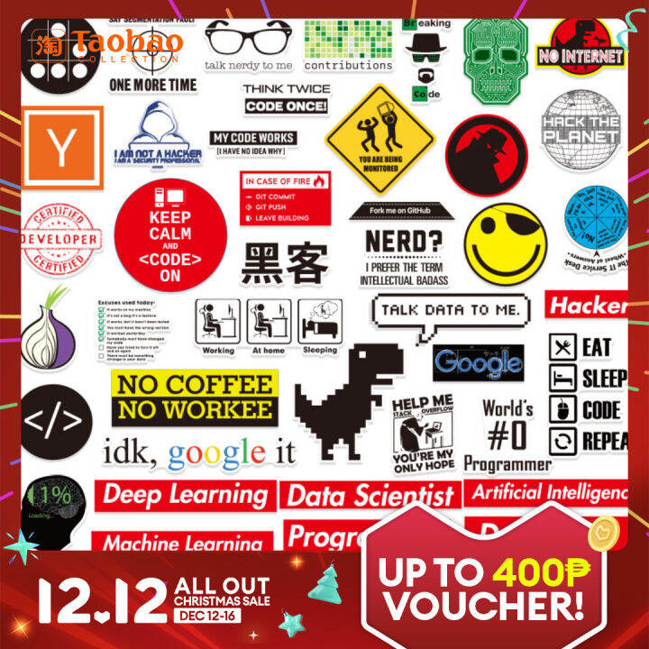 Hacker Programmer Luggage Laptop Graffiti Stickers Personalized ...