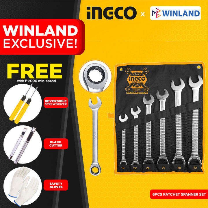 INGCO by Winland 6pcs Combination Spanner Set 19-32mm HKSPAR1061 ING-HT ...