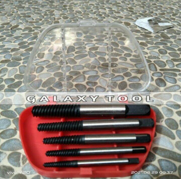 Screw Exractor set tap balik untuk cabut sekrup patah mata bor pencabut ...