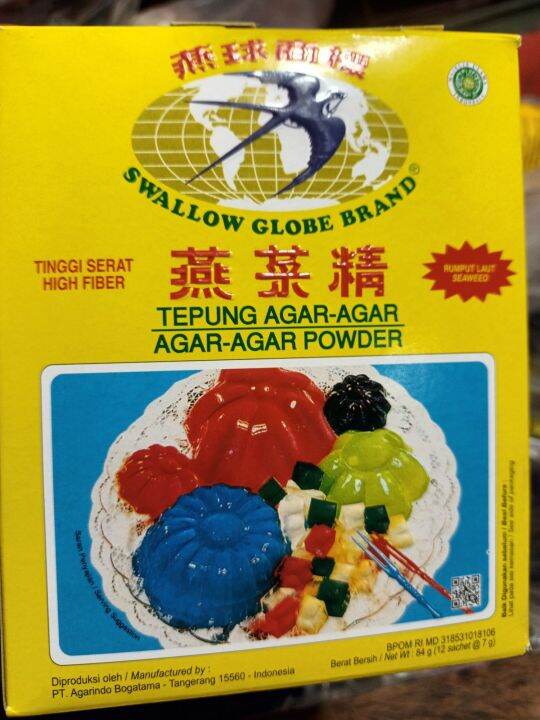 agar-agar swallow 1box isi 12shaset berat perssashet 7gr | Lazada Indonesia