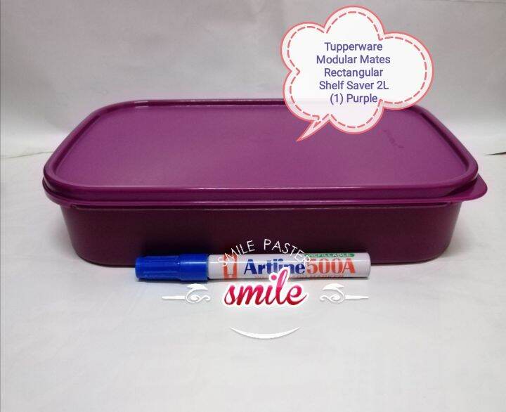 Tupperware Modular Mates Rectangular Shelf Saver 2L (1) purple | Lazada