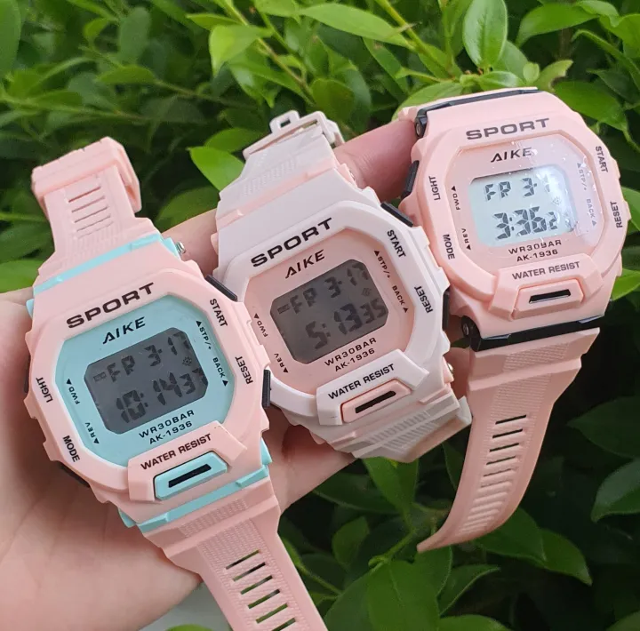 Watch Wow นาฬิกาแฟชั่น AIKE แบรนด์แท้ ดีไซน์ ยักษ์เล็ก ระบบดิจิตอล มีไฟ ...