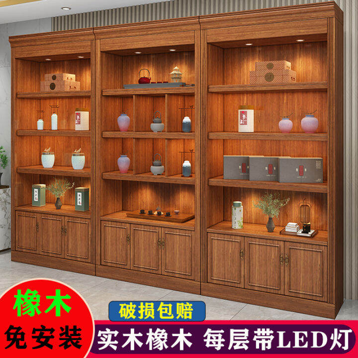 Solid Wood Tea Display Cabinet Tobacco and Wine Cabinet Supermarket ...