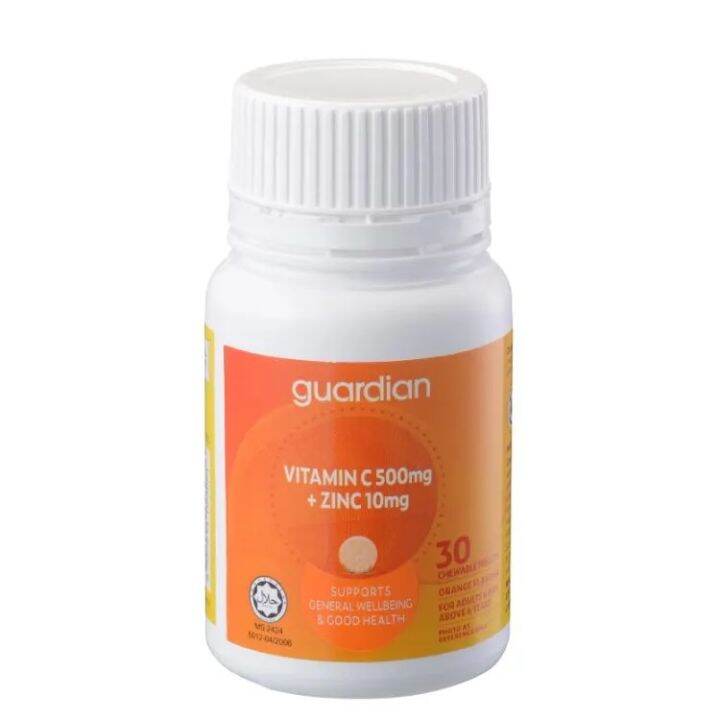 Guardian Vitamin C 500Mg + Zinc 10Mg Chewable Tablet 30's | Lazada