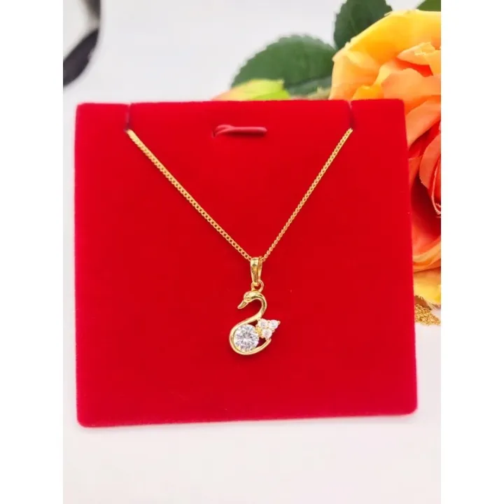 18k Saudi gold swan necklace | Lazada PH