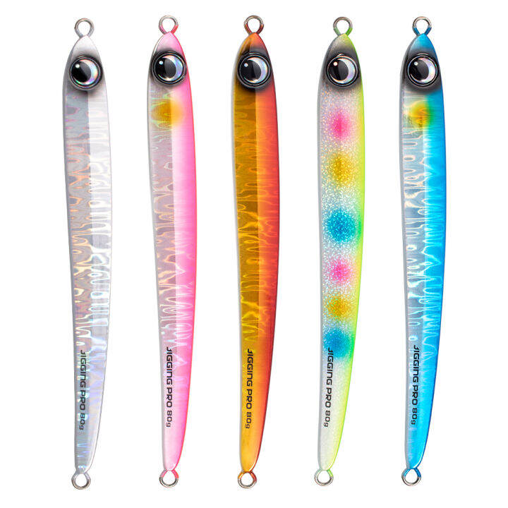 JIGGING PRO 60G 80G ใบมีด Jig โลหะเหยื่อล่อปลานอกชายฝั่ง Jigging Lure ...