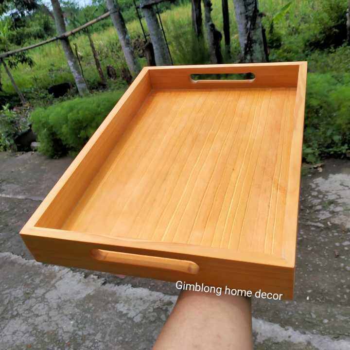 NAMPAN KAYU DENGAN PEGANGAN | BAKI KAYU | WOOD TRAY | Lazada Indonesia