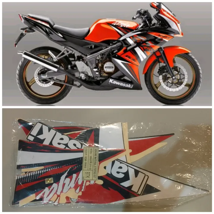 Striping lis body sticker Kawasaki Ninja RR new SE 2015 warna oren ...