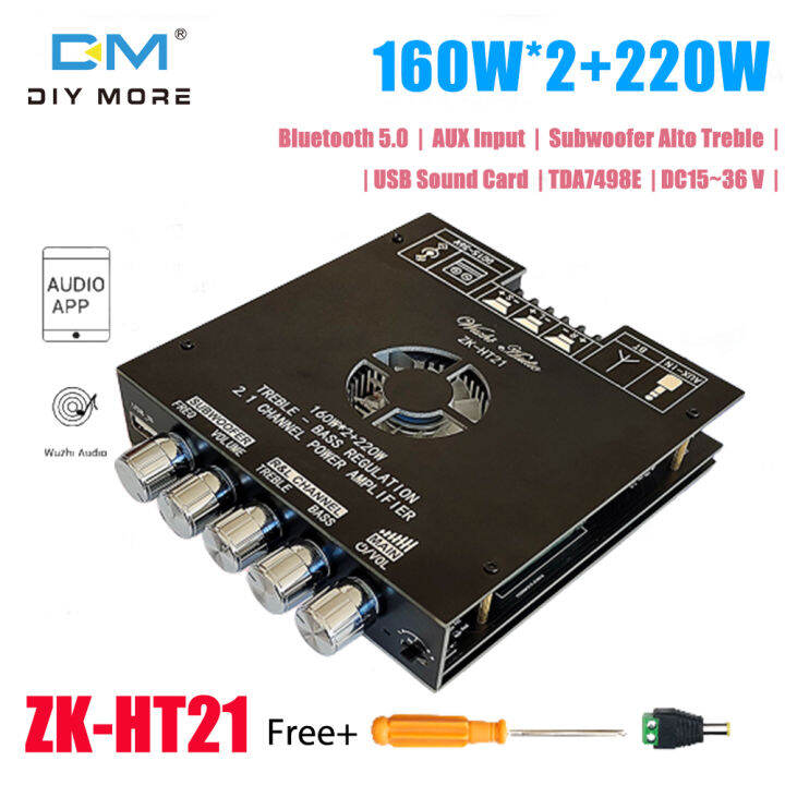 Diymore ZK-TB21/ZK-TB21S/ZK-HT21 2.1-channel Stereo Bluetooth 5.0 Digital Power Amplifier Module ...