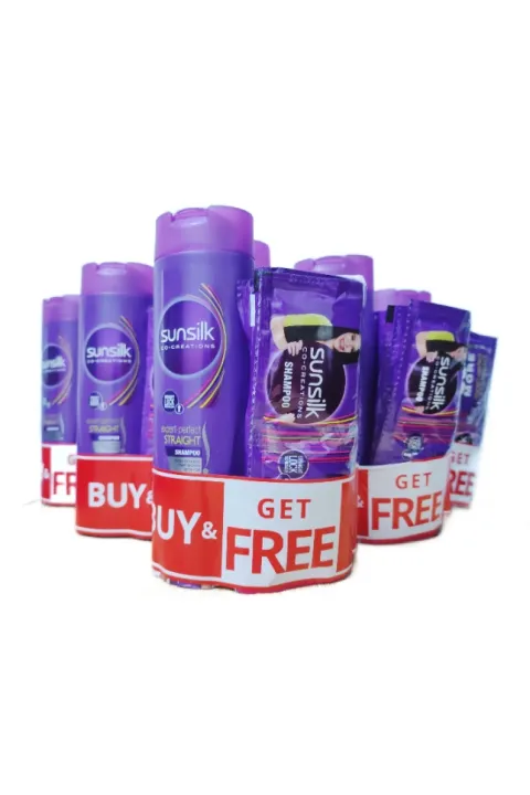 Buy 1 take 1 Sunsilk expert-perfect straight 180ml+ 7pcs 15ml tri ...