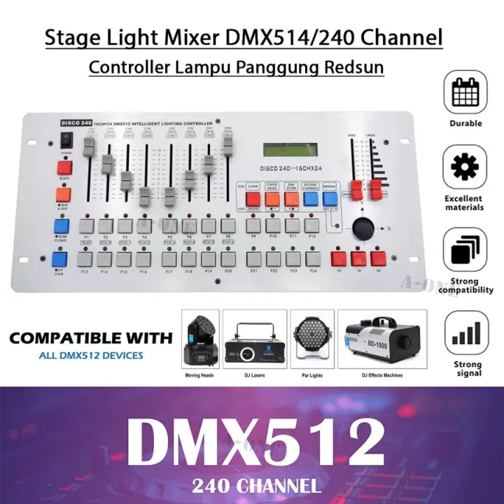 DMX Controller DMX 512 DJ Lighting Disco 240 CH Controller Console For ...