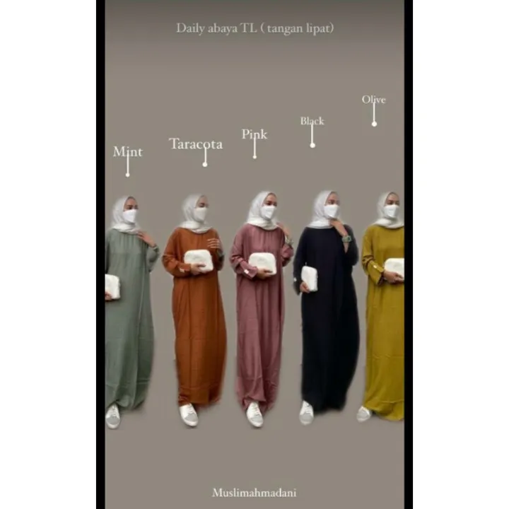 Daily abaya Madani thelabel model tangan lipat | Lazada Indonesia