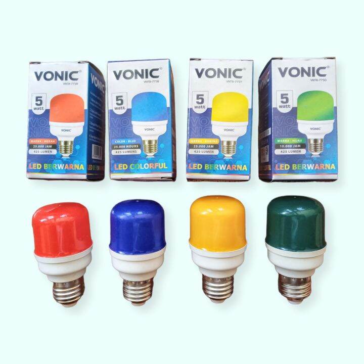 Lampu LED Bulp Warna 5 Watt PIOLINE - Color Lamp Hemat Energi Listrik ...