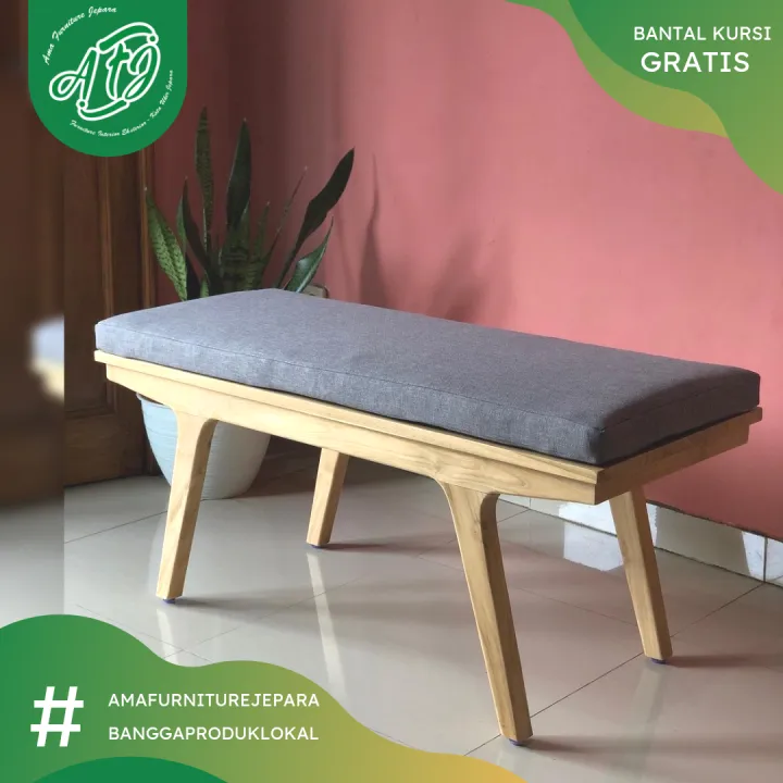 Bench Teak Wood, Kursi Tunggu, Kursi Antri Kayu Jati dudukan Busa Empuk ...
