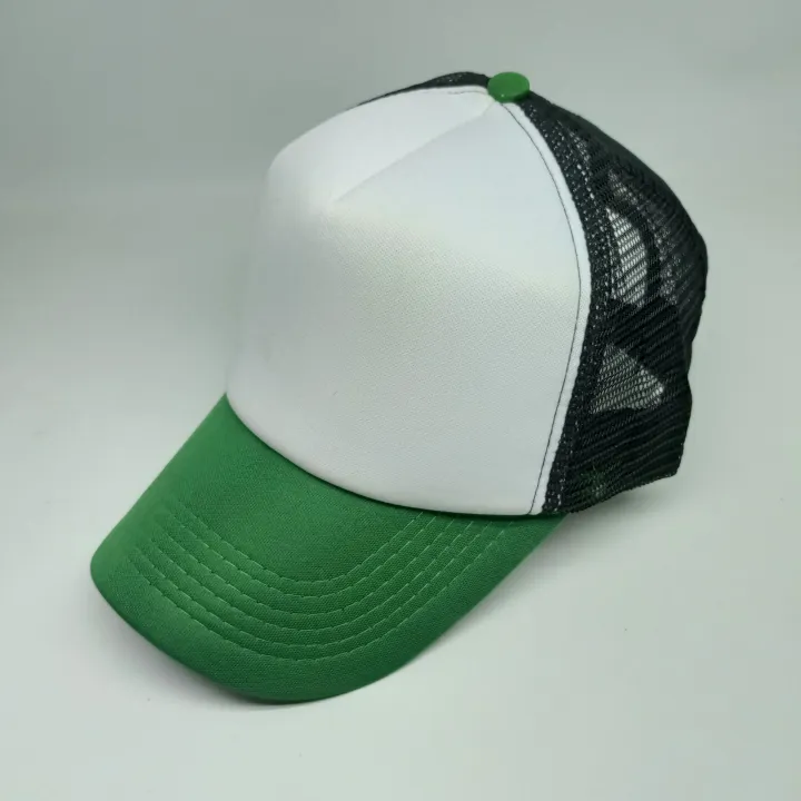 Topi Jaring Trucker Hijau-Putih-Hitam Polos Dewasa | Lazada Indonesia