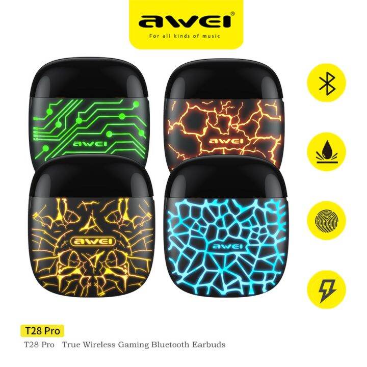 Awei T28 Pro Bluetooth Earphone True Wireless Gaming Earbuds With ...