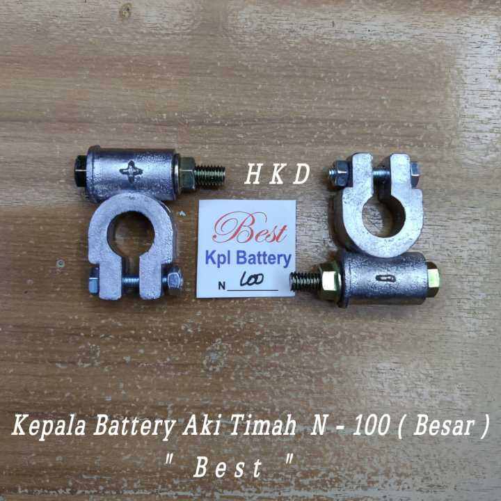 KLEM KEPALA AKI ACCU MOBIL BAUT SAMPING (2) N100 TIMAH UKURAN BESAR ...