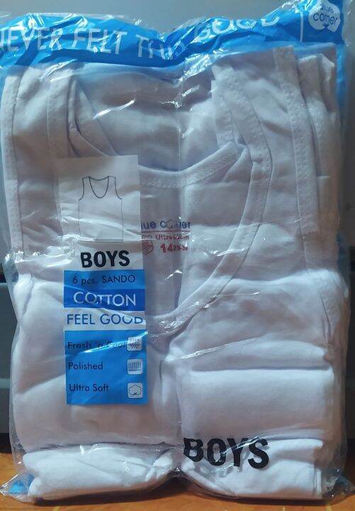 BLUE CORNER SANDO FOR KID BOY 1-13 YEARS OLD 3in1 6in1 | Lazada PH