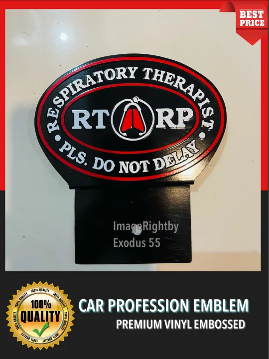Respiratory Therapist Car Profession Plate Emblem Accessories Black Red ...