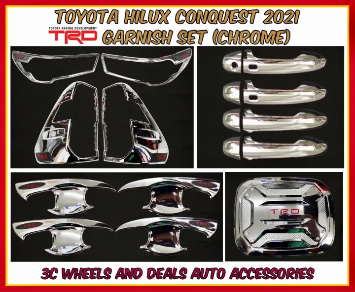 TOYOTA HILUX CONQUEST 2021-2022 TRD GARNISH SET (CHROME) | Lazada PH