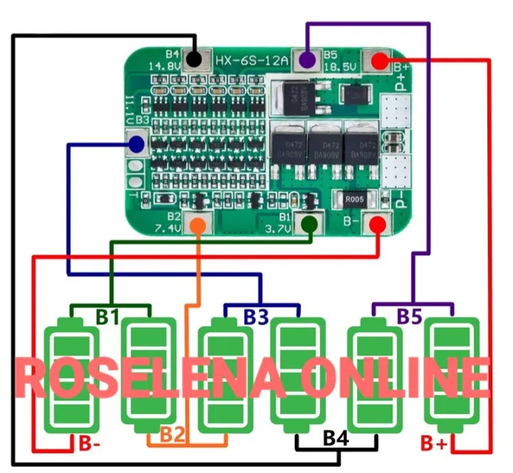 BMS 6S 24V 15A Papan PCB Pelindung Baterai Lithium 18650 | Lazada Indonesia