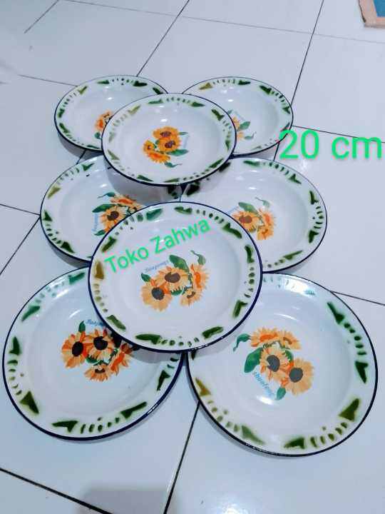 piring seng/piring enamel/piring jadul (20cm) | Lazada Indonesia