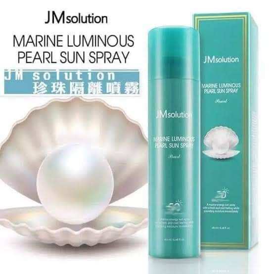 JM SOLUTION MARINE LOMINOUS PEARL SUN SPRAY WITH SPF50++PA++ [180ML] | Lazada PH
