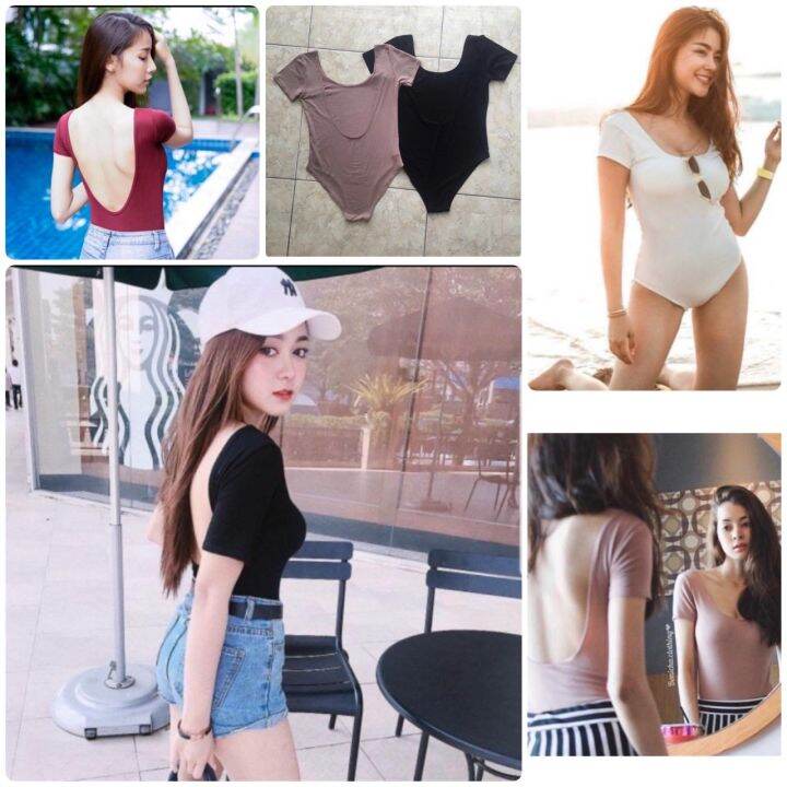 💠💠DOODEE 9 SHOP💠💠บอดี้สูทเว้าหลัง แขนสั้น เนื้อผ้าใส่สบาย งานสวยแอบเซ็กซี่เบาๆ | Lazada.co.th