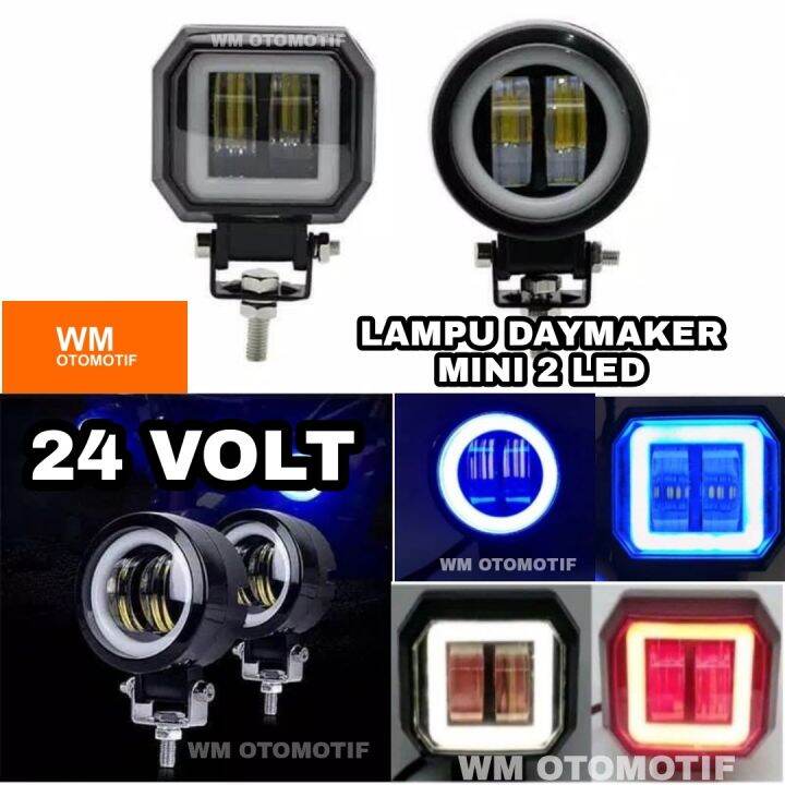 Lampu Tembak Sorot LED 24 Volt Strobo Daymaker Mini CWL 2 Mata Truk Bus ...