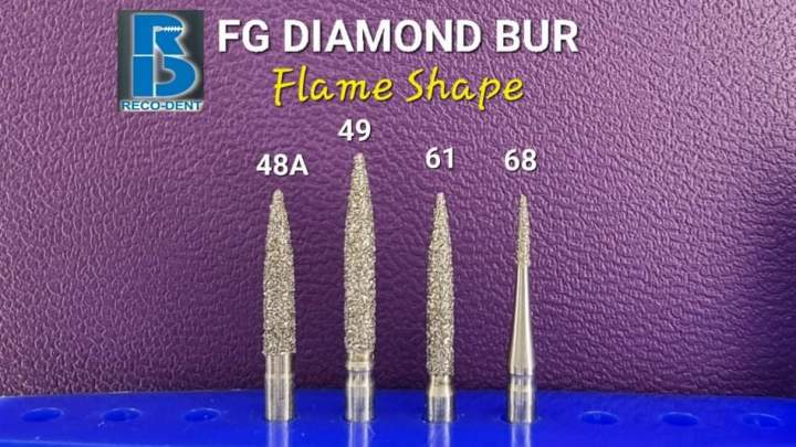 RECO-DENT FG DIAMOND BUR FLAME SHAPE SET of 4 | Lazada PH