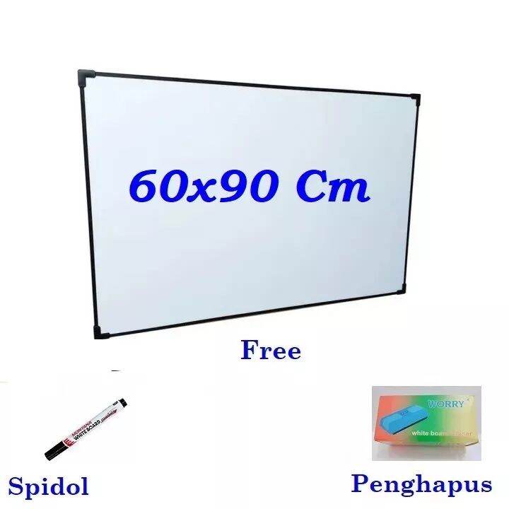 PAPAN TULIS WHITEBOARD 60 X 90 CM DUA SISI FREE SPIDOL DAN PENGHAPUS ...