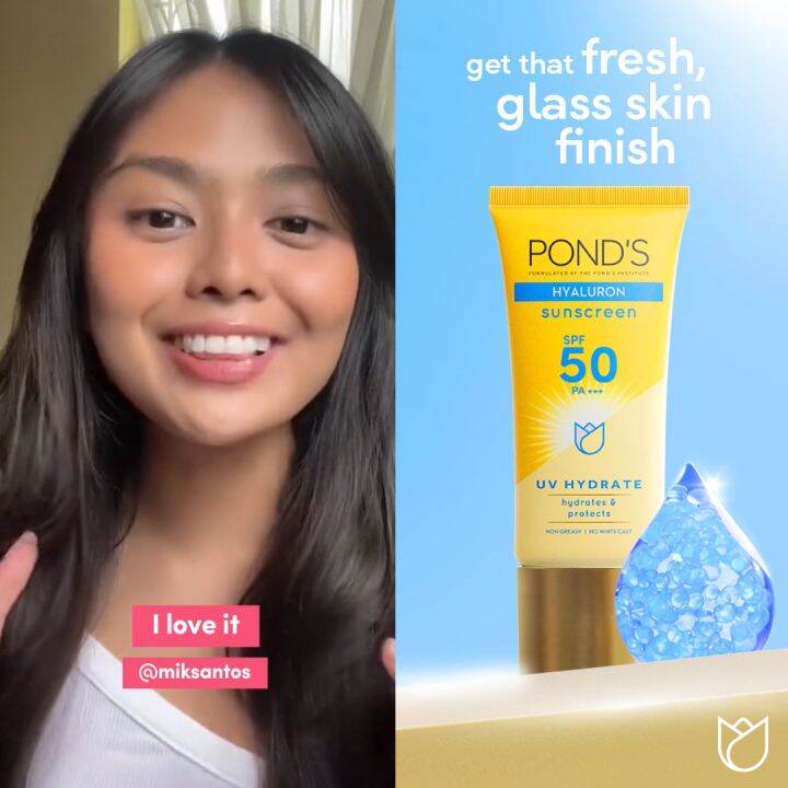 Pond's UV Sunscreen UV Hydrate with Hyaluron for Instant Hydration 50mL ...