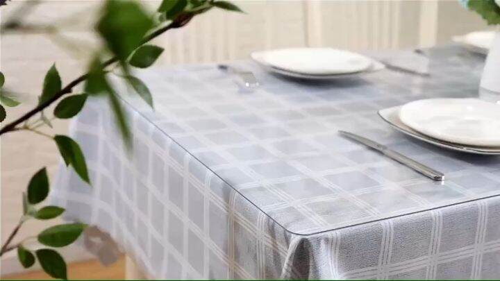 Clear Plastic Table Cover PVC Waterproof Table Cover Heat Resistant ...