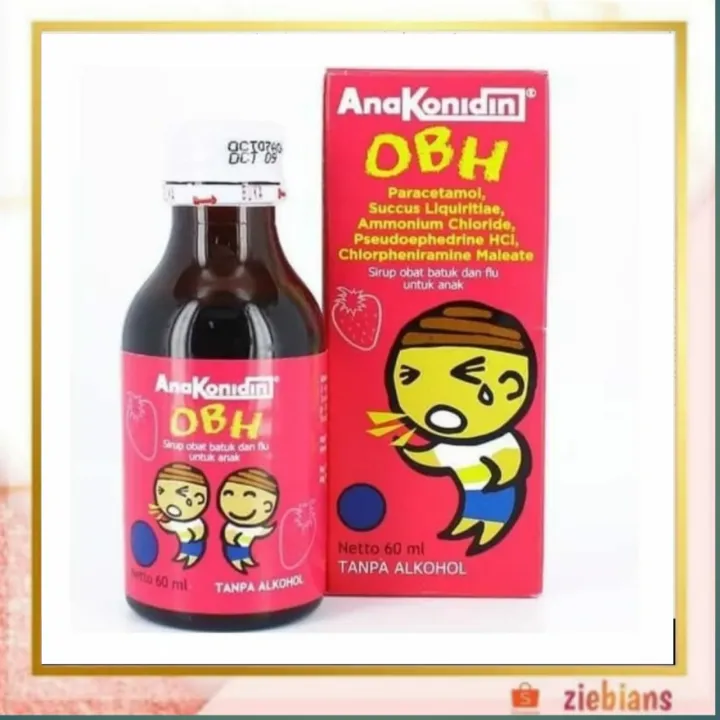 Anakonidin OBH sirup Obat Batuk dan flu Untuk anak 60ml Rasa strawberry ...