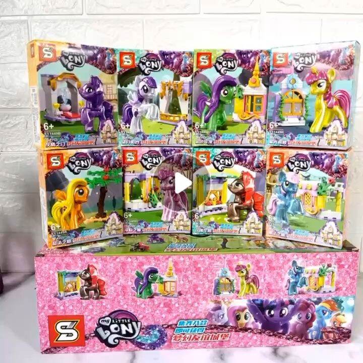 8 Boxes MY LITTLE PONY Bulidling Blocks set girls birthday gift rainbow ...
