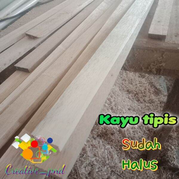 papan kayu tipis ukuran 100 x 4 x 1 cm sudah halus | Lazada Indonesia