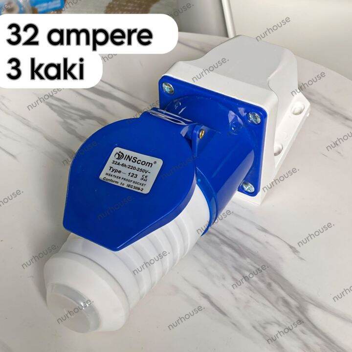 stopkontak genset 32 ampere 3 kaki steker socket genset | Lazada Indonesia