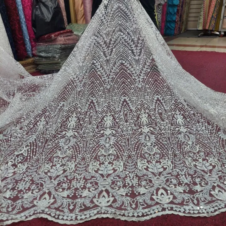 bahan kain tulle eplic elishaab full payet mewah | Lazada Indonesia